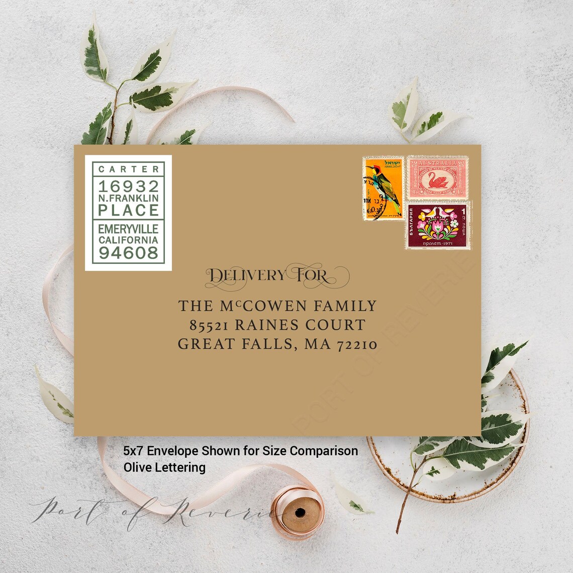 Modern Address Stickers, Return Address Labels, Set of 28 Personalized ...