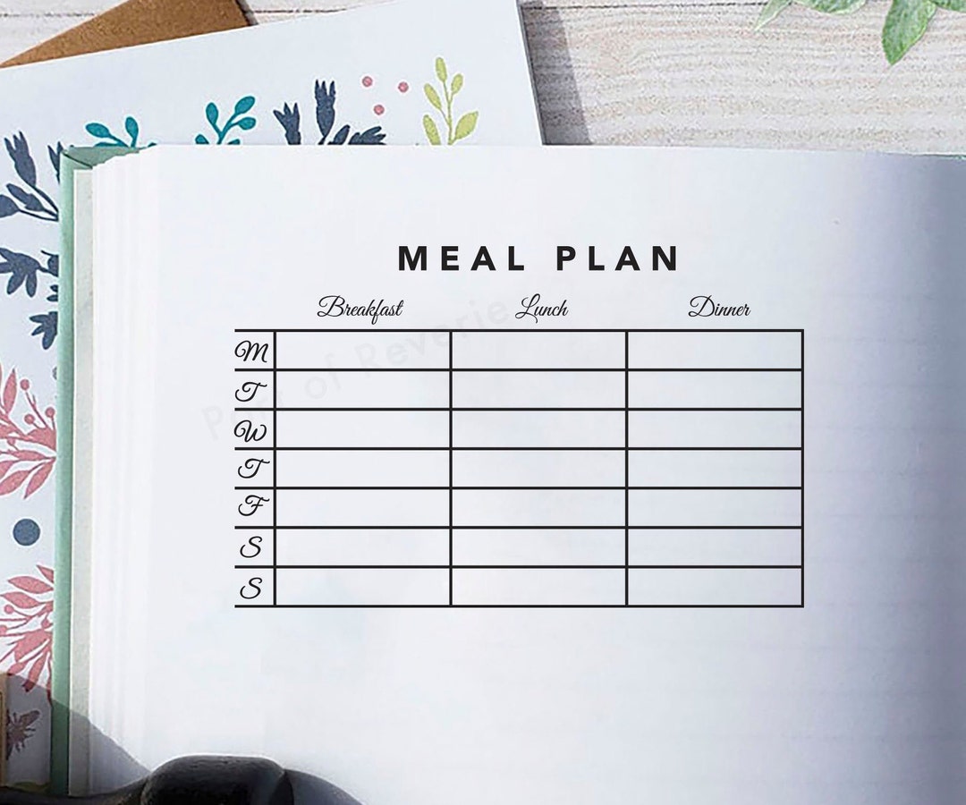 Meal Tracker Stamp Diet Tracker Dinner Plan Stamp Meal - Etsy