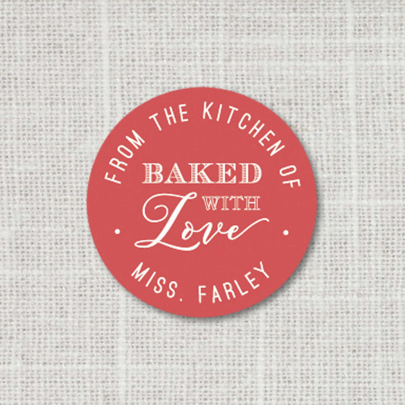 Baked With Love Stickers Personalized Food Labels From the | Etsy