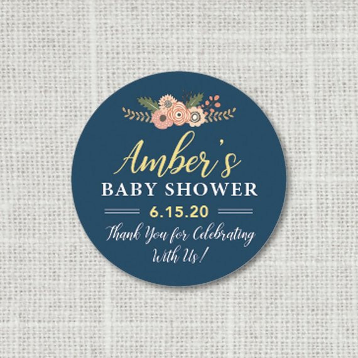 Floral Baby Shower Stickers Baby Shower Labels Personalized | Etsy
