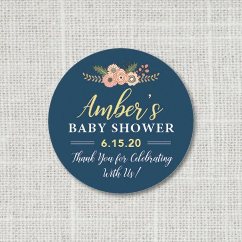Floral Baby Shower Stickers Baby Shower Labels Personalized | Etsy