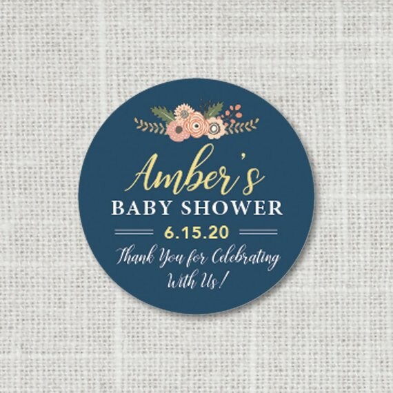 Floral Baby Shower Stickers Baby Shower Labels Personalized | Etsy