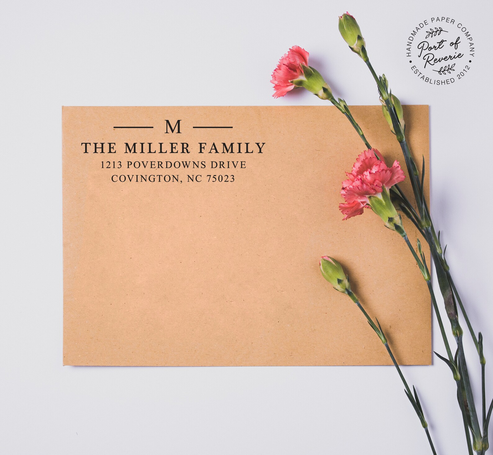 Monogram Return Address Stamp, Personalized Self Inking or Wooden ...