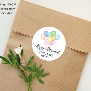 Retirement Favor Stickers for Party, Custom Thank You Labels for Gifts ...