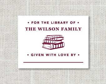 Personalized Bookplate Stickers With Books Set of 8 Custom - Etsy
