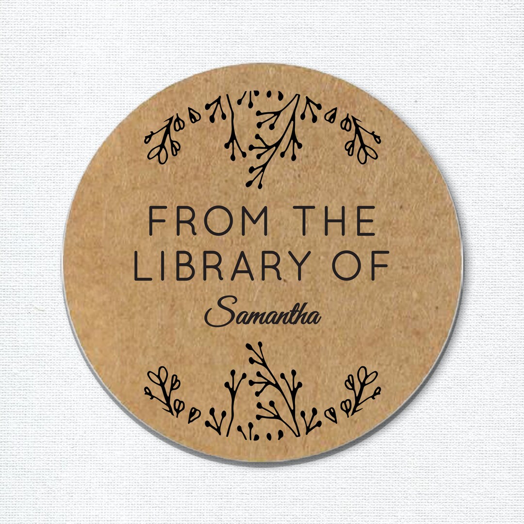 Personalized Book Labels, Ex Libris From the Library of Stickers, Kraft ...