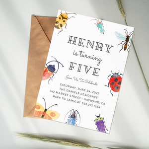 Bug Birthday Party Invitation Template, Insect Birthday Party Editable ...