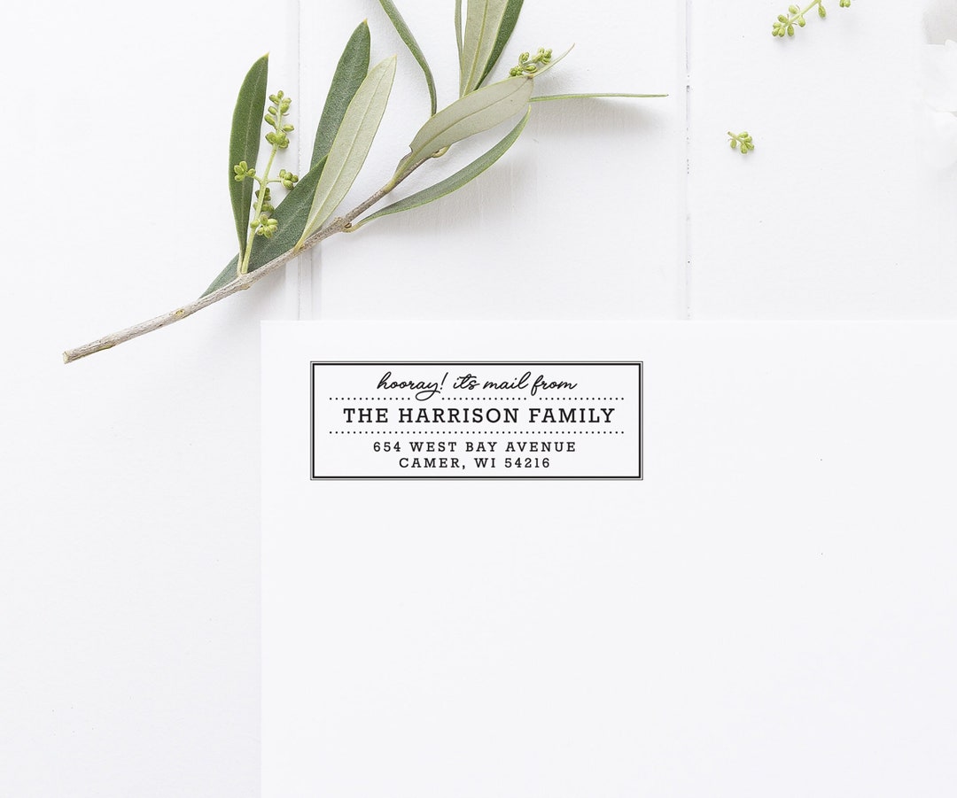 Custom Return Address Stamp, Retro Self Inking or Wooden Rubber Stamp ...