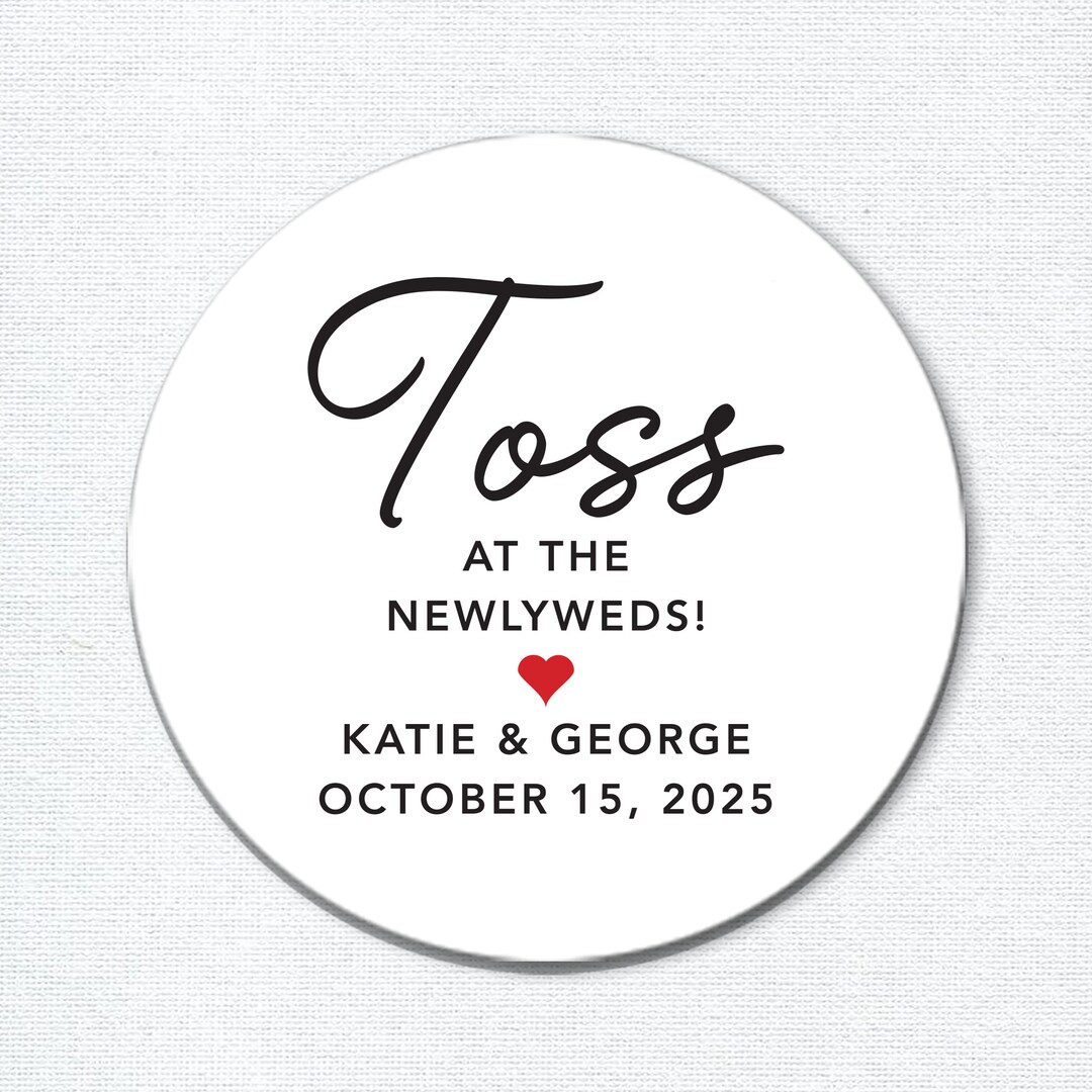 Toss at the Newlyweds Stickers, Wedding Favor Labels, Custom Petal Toss ...