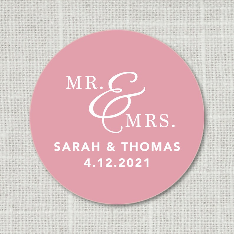 Mr and Mrs Stickers, Wedding Favor Stickers, Wedding Stickers ...