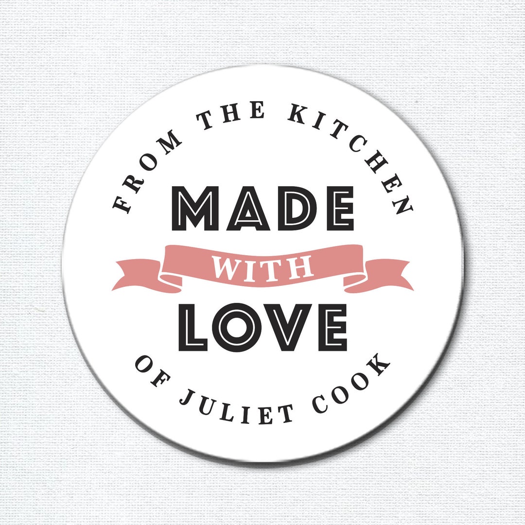 From the Kitchen of Stickers, Made With Love Stickers, Personalized ...