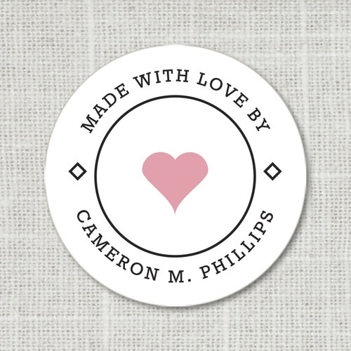 Handmade With Love Tags Floral Favor Tags Gift Tags Custom - Etsy