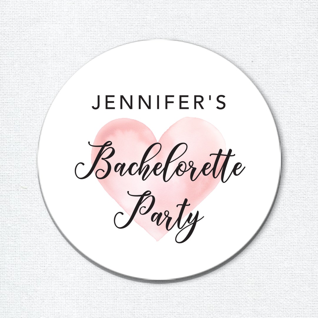 Bachelorette Party Favor Stickers, Custom Heart Bachelorette Labels ...