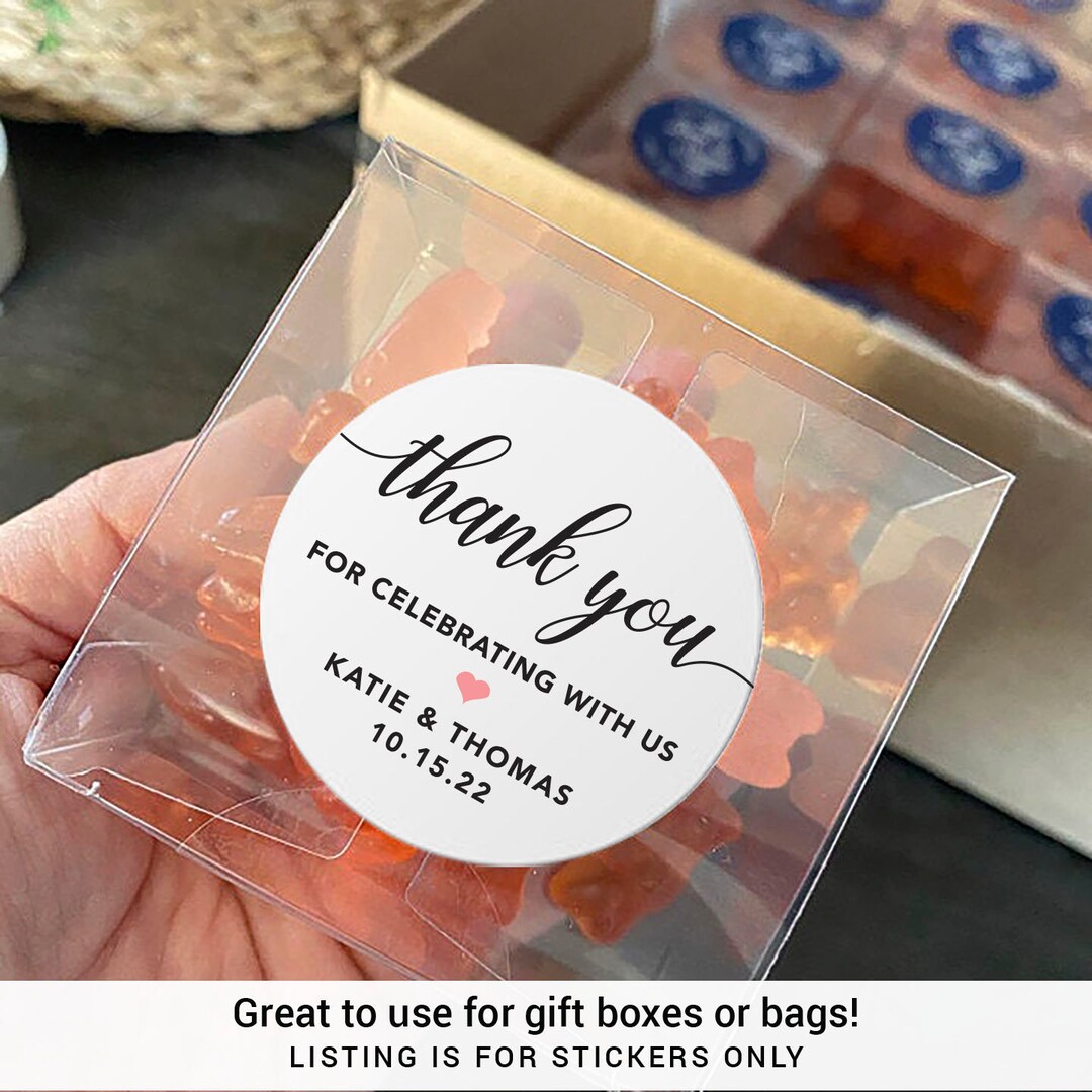 Custom Wedding Favor Stickers, Thank You Stickers With Calligraphy ...