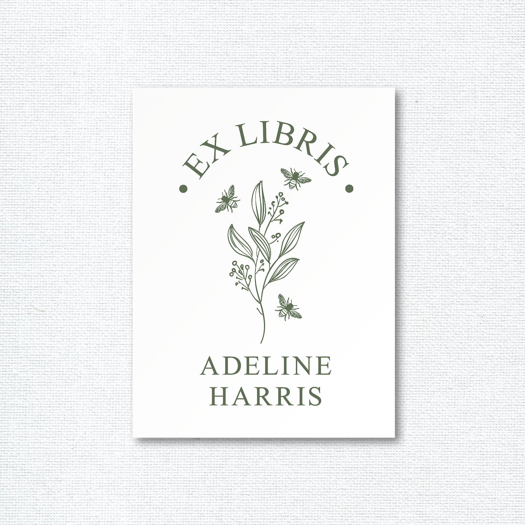 Custom Bookplate Stickers, Floral Bee Bookplates for Children, From the ...