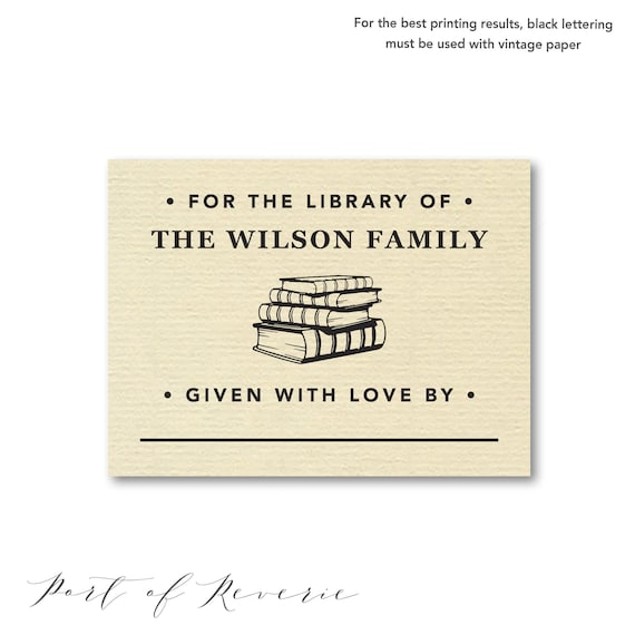 Personalized Book Plate Stickers Custom for the Library of | Etsy