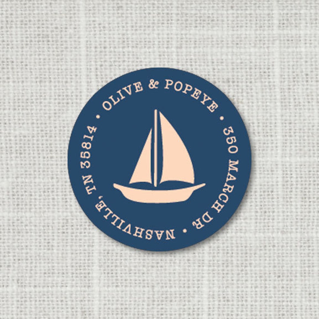Nautical Address Stickers Sail Boat Return Address Labels Sail Boat ...