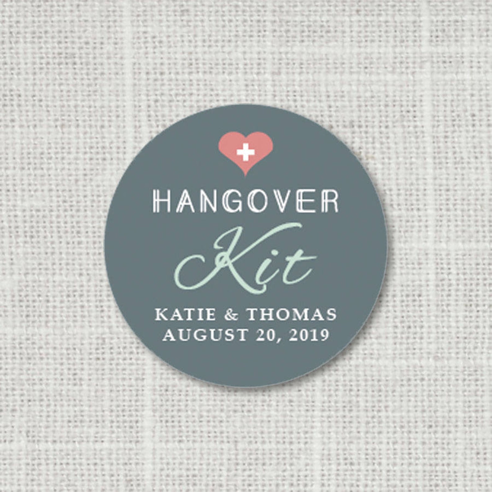 Custom Hangover Kit Stickers With Heart Party Favor Stickers | Etsy