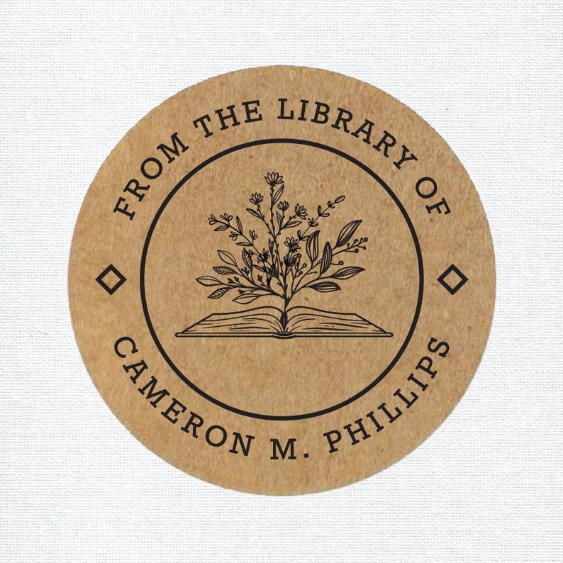 Personalized Book Labels, From the Library of Stickers, Floral Book ...
