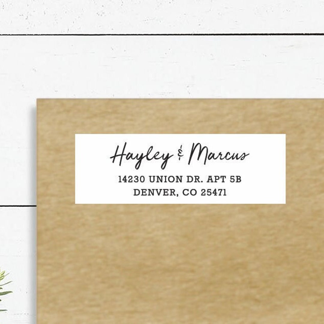 Modern Address Stickers With Script Lettering, Set of 40 Personalized ...