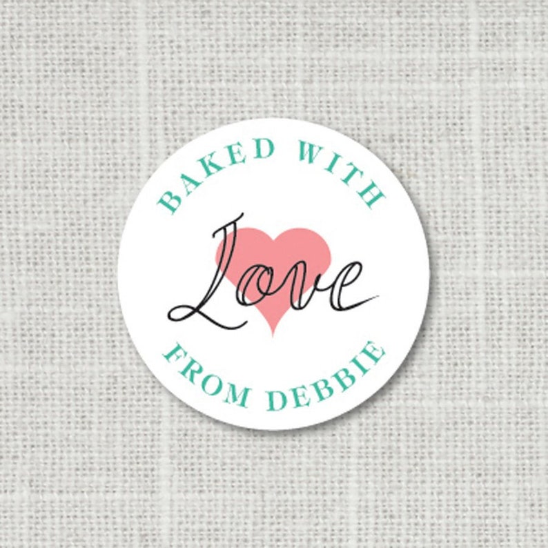 Personalized Favor Stickers, Food Labels, Gift Stickers Baked With Love ...