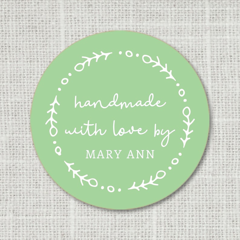 Custom Handmade With Love Stickers Handmade Stickers Made - Etsy