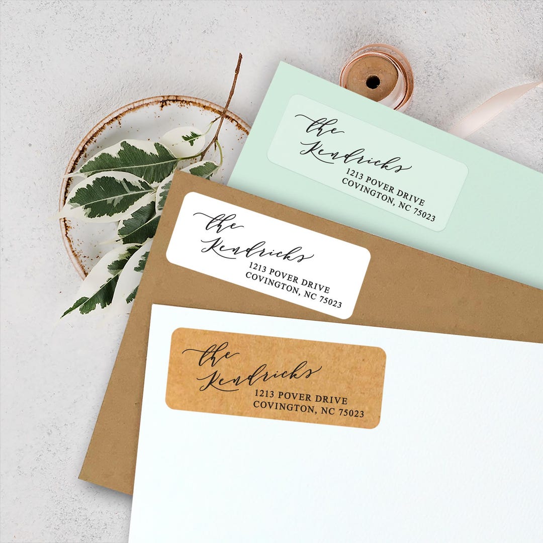 Calligraphy Return Address Labels, Clear Address Labels, Personalized ...