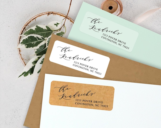 Calligraphy Return Address Labels, Clear Address Labels, Personalized ...