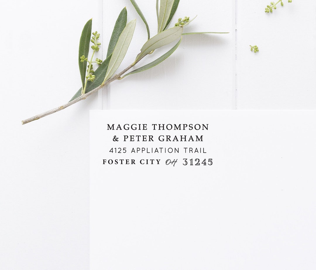 Modern Return Address Stamp, Self Inking or Wooden Rubber Stamp, Custom ...