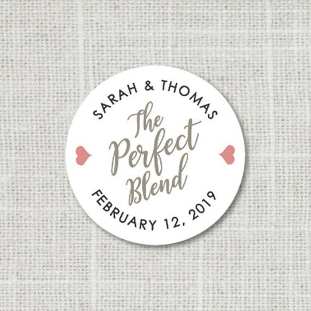 The Perfect Blend Stickers, Tea or Coffee Favor Labels, Baby Shower or ...