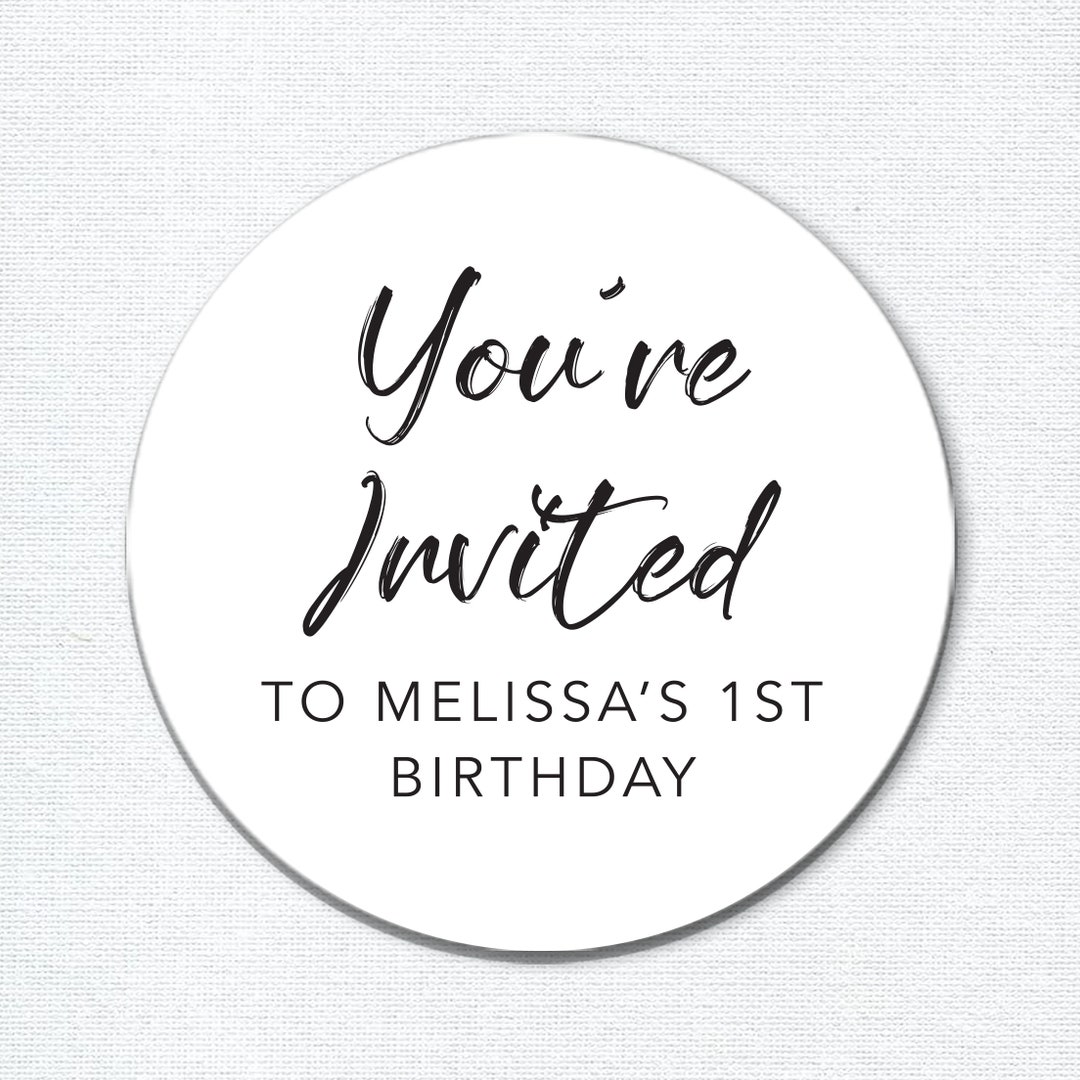 You're Invited Stickers, Happy Birthday Party Favor Labels, Gift ...