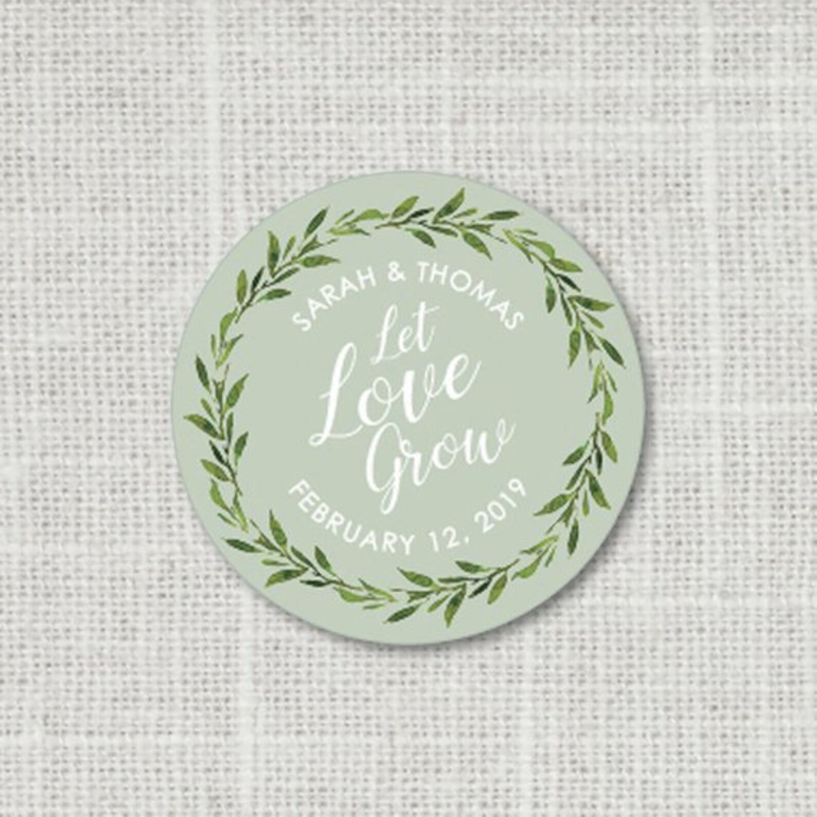 Let Love Grow Stickers Greenery Favor Stickers Custom | Etsy