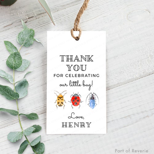 Bugs Thank You Tags Instant Download Printable Bug Party - Etsy