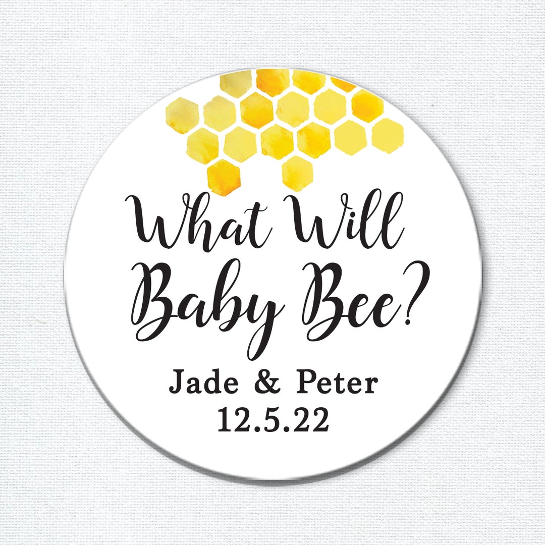 What Will Baby Bee Stickers, Gender Reveal Party, Favor Labels for ...