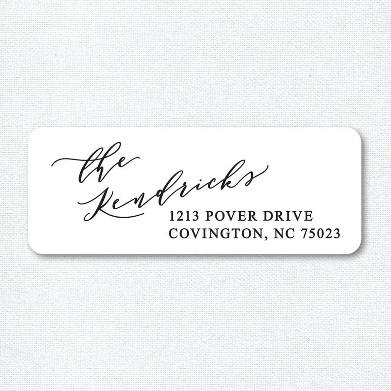 Calligraphy Return Address Labels, Clear Address Labels, Personalized ...