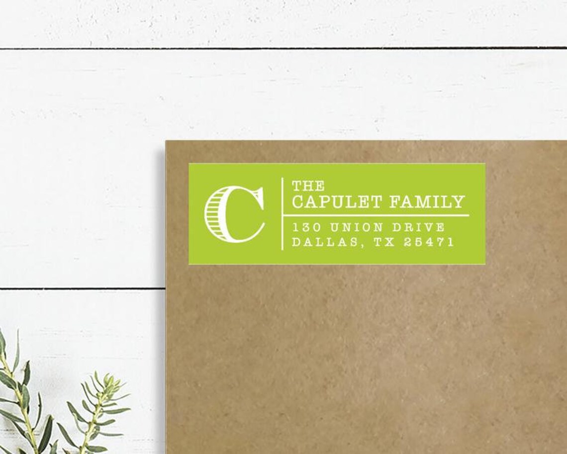 Monogram Return Address Labels Custom Address Labels - Etsy