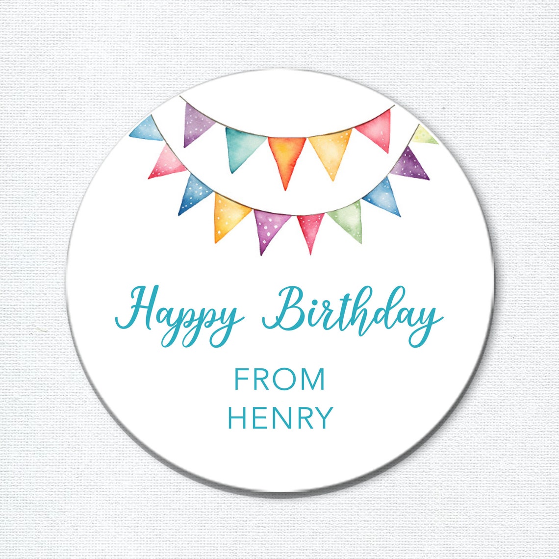 Happy Birthday Favor Stickers With Banner, Girls or Boys Birthday Gift ...