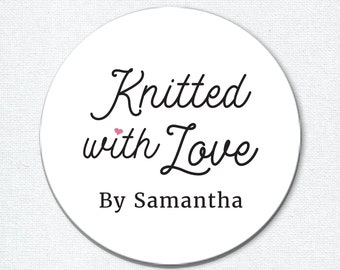 35 Crocheted With Love Heart Shaped Stickers Labels Packaging Cute ...