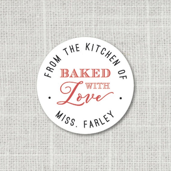 Baked With Love Stickers Personalized Food Labels From the | Etsy