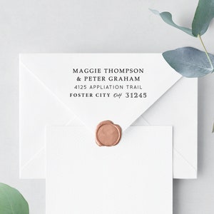 Modern Return Address Stamp, Self Inking or Wooden Rubber Stamp, Custom ...