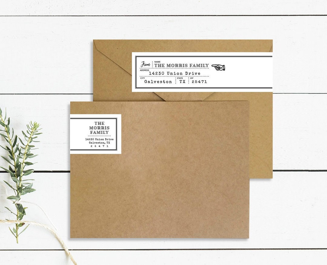 Art Deco Address Stickers, Set of 20 Retro Envelope Wrap Around Labels ...