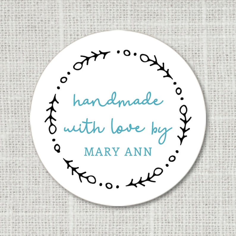 Custom Handmade With Love Stickers Handmade Stickers Made - Etsy