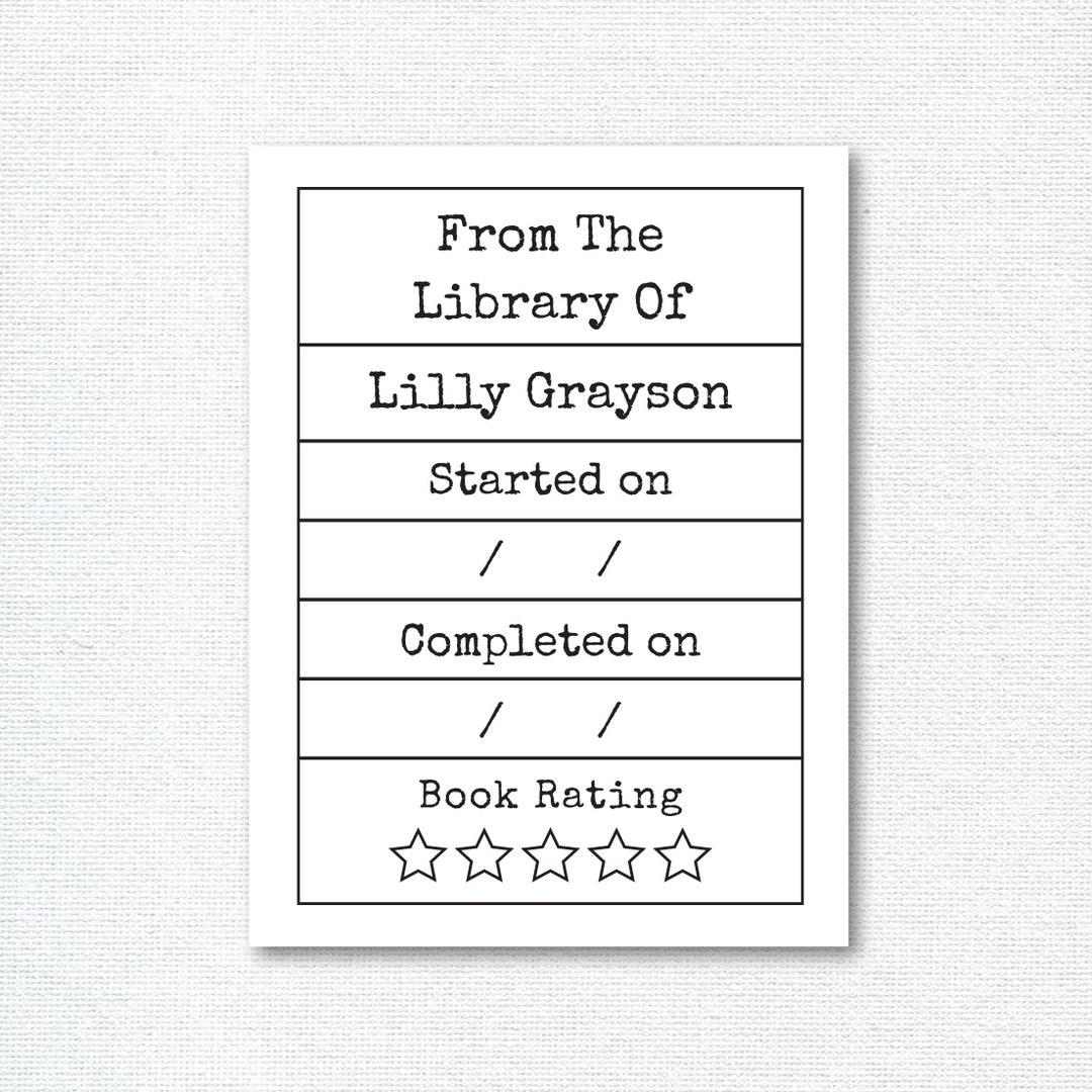 Library Card Book Rating Labels, Custom Library Stickers for Children ...