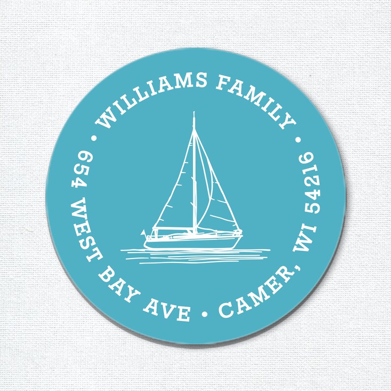 Sailboat Return Address Labels, Personalized Address Stickers, Nautical ...