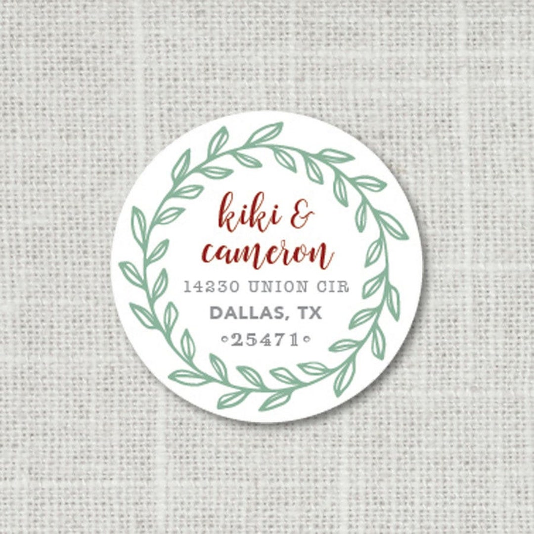 Wreath Personalized Address Stickers, Holiday Mailing Labels for ...