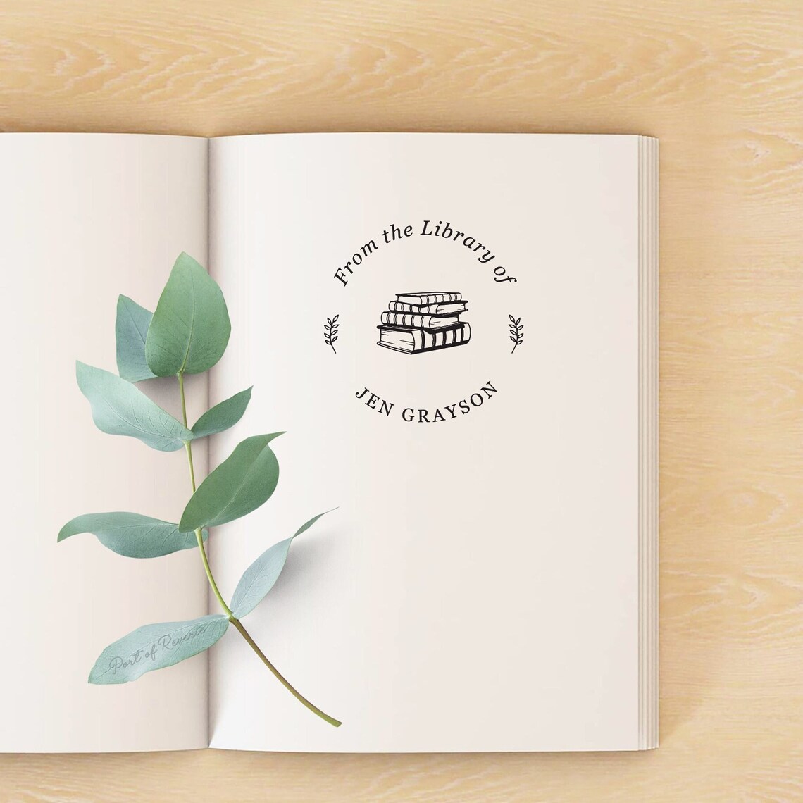 Custom Book Stamp, From the Library of Stamp, Personalized Bookplate ...
