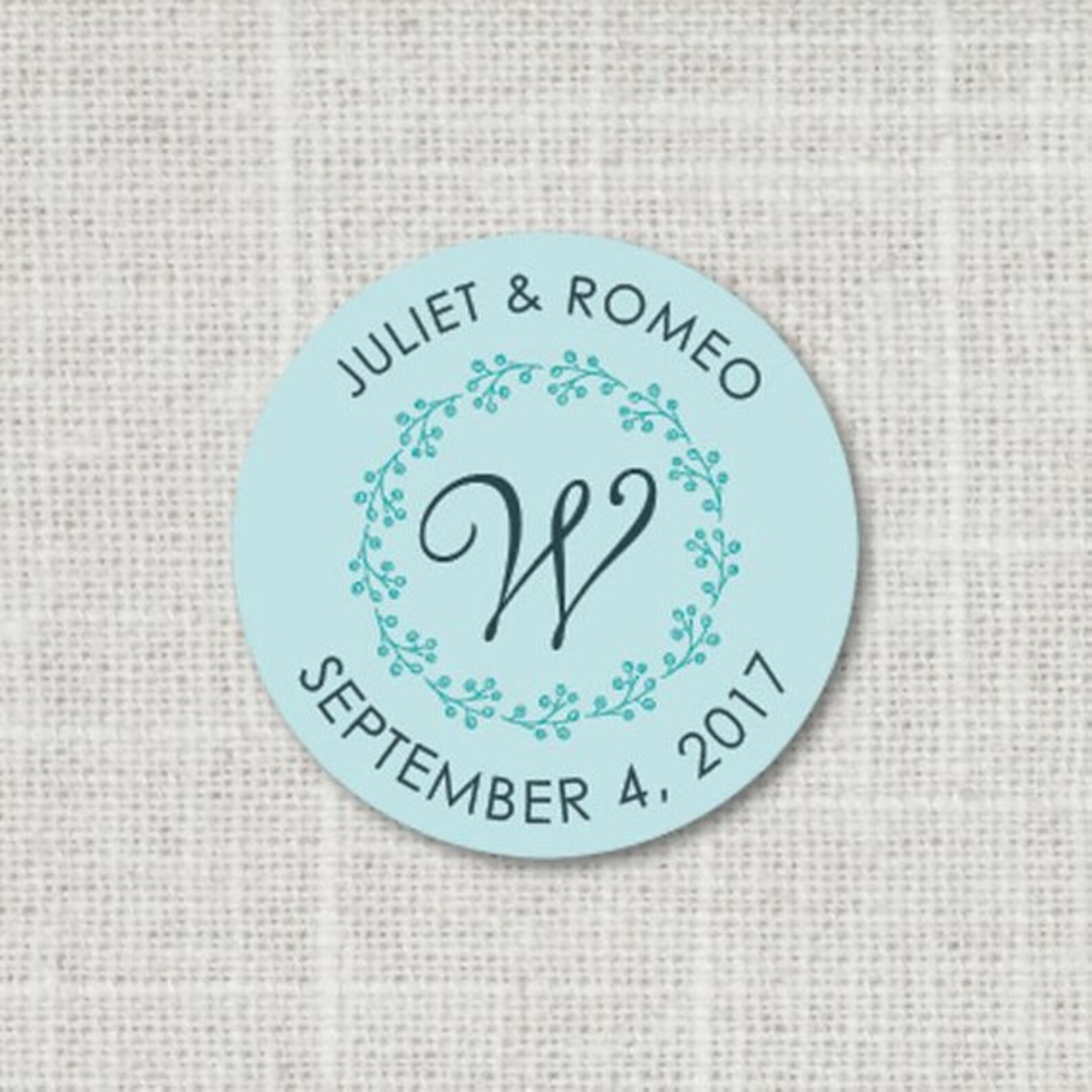 Floral Wedding Stickers Monogram Wedding Favor Stickers Wreath | Etsy