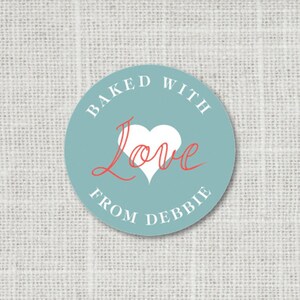 Personalized Favor Stickers, Food Labels, Gift Stickers Baked With Love ...