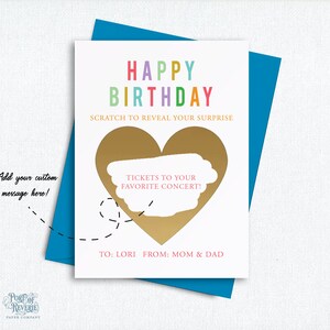 Scratch off Birthday Card, Surprise Reveal Birthday Gift Card With ...