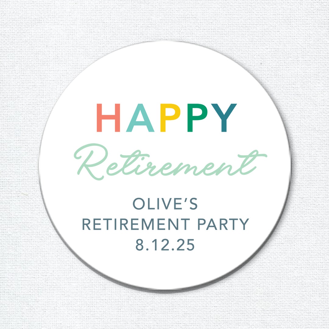 Happy Retirement Party Favor Stickers, Custom Thank You Labels for ...